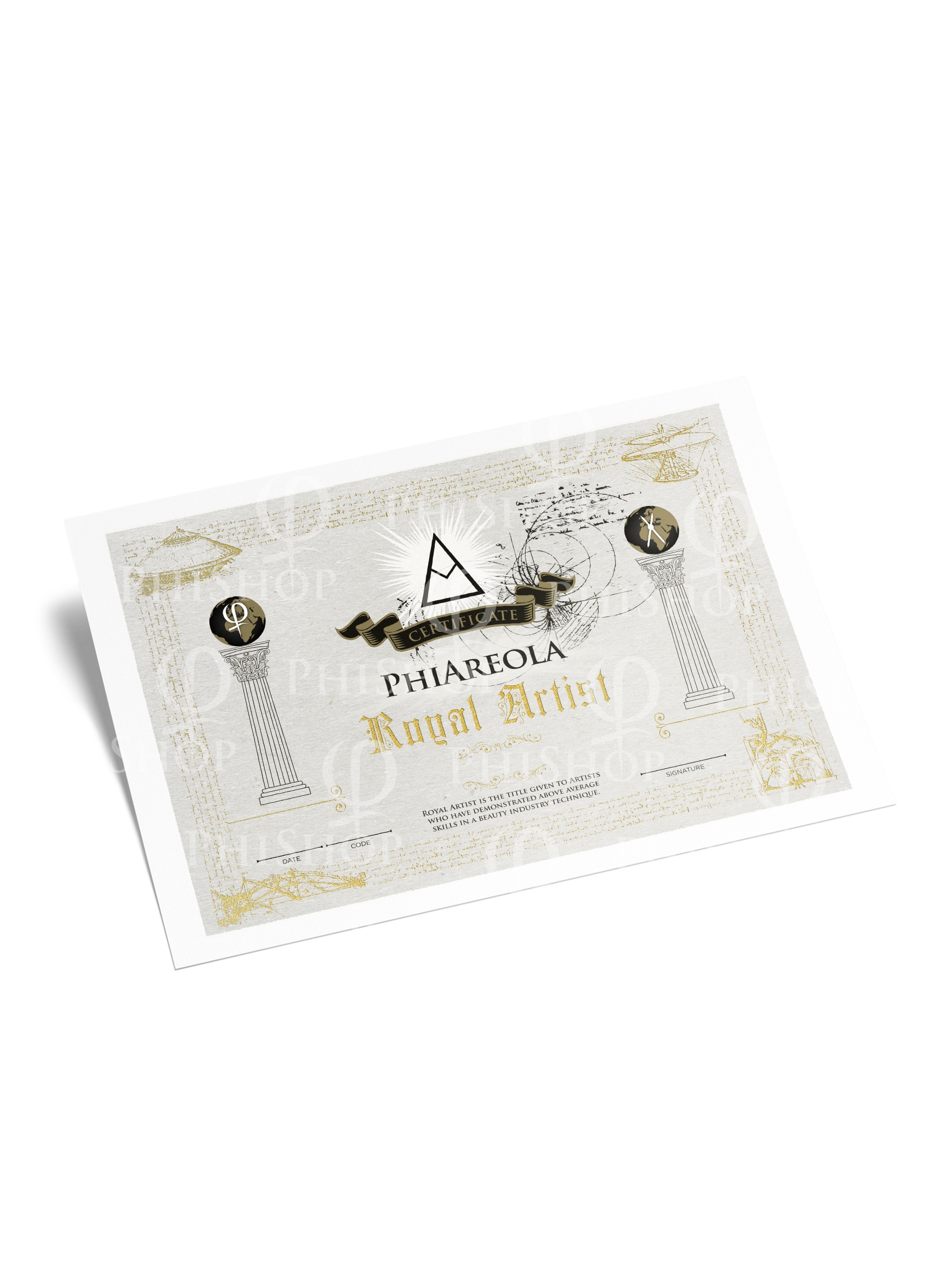 PhiAreola Royal Artist Printable Certificate - Official PhiShop